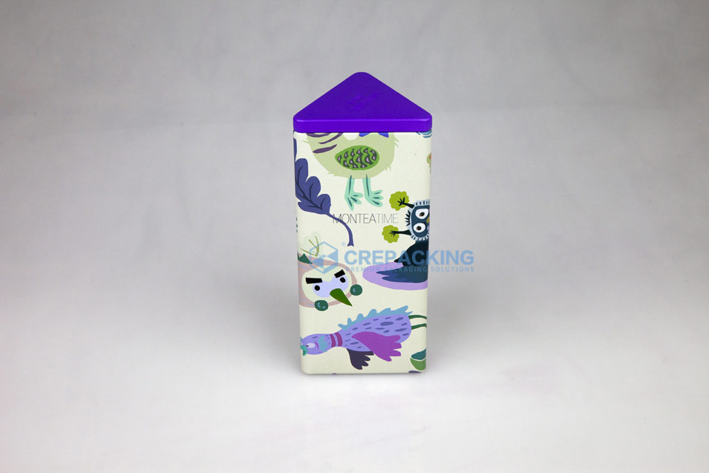 Triangle Tin Box with Pattern for Tea and Coffee - TIN BOX - CREPACKING