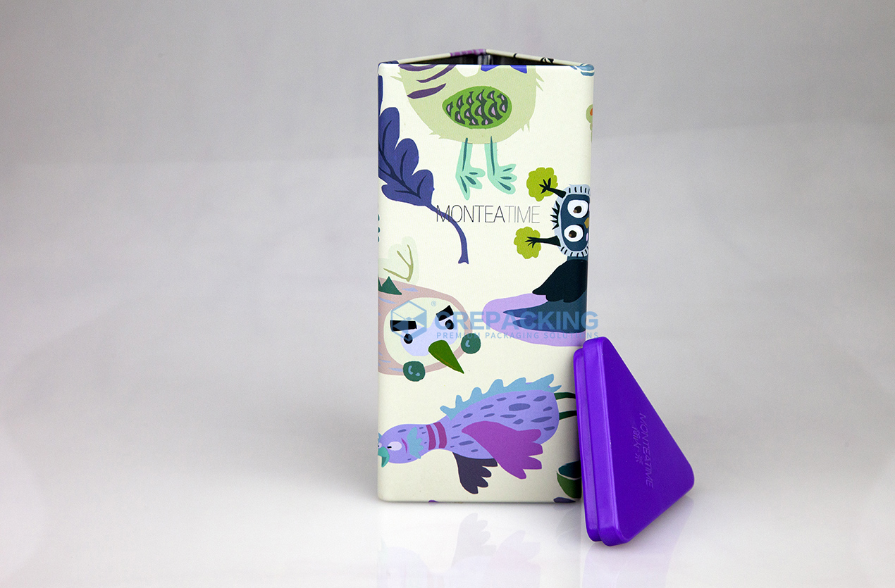 Triangle Tin Box with Pattern for Tea and Coffee - TIN BOX - CREPACKING